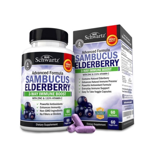 Schwartz Sambucus Elderberry – Advanced Immune Boost Formula with Zinc ...